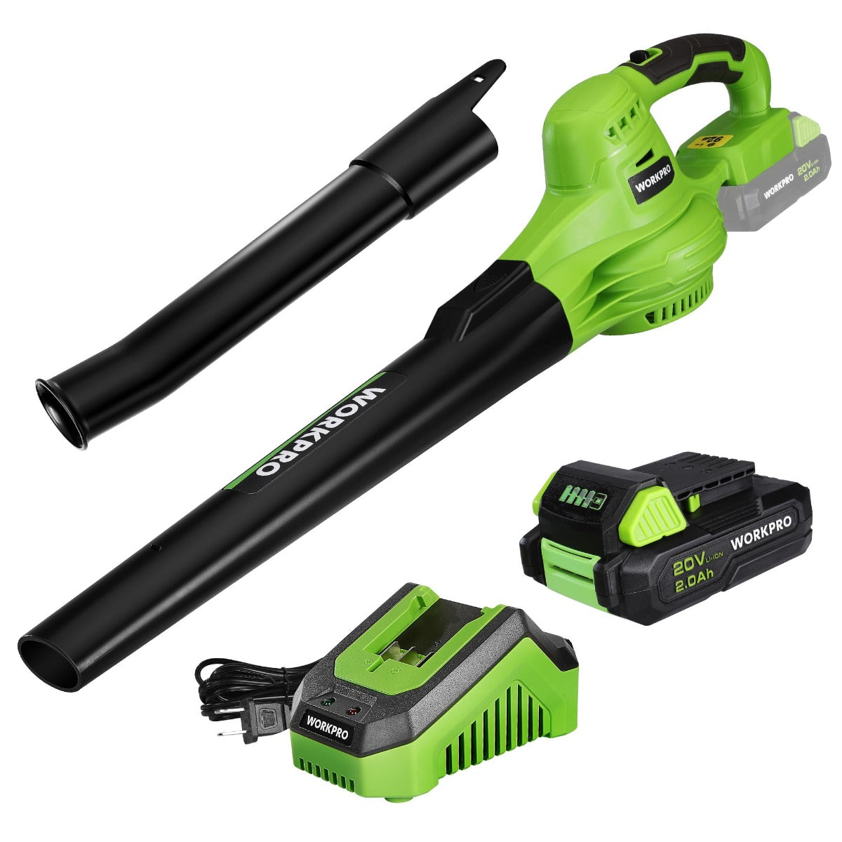 WORKPRO 20V Lightweight Mini Cordless Leaf Blower wih Battery and Char